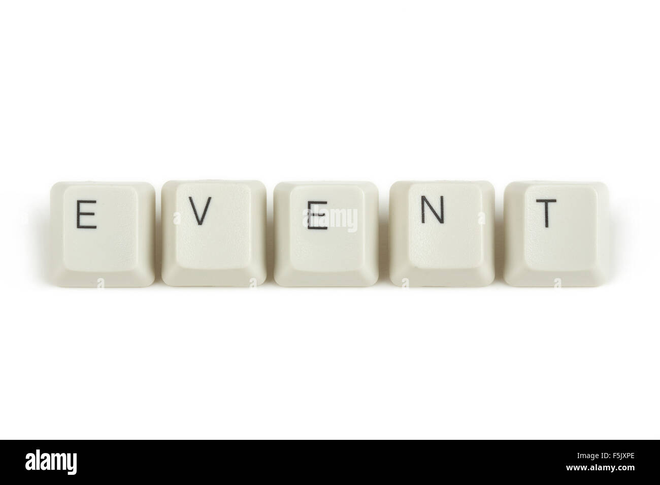 event text from scattered keyboard keys isolated on white background ...