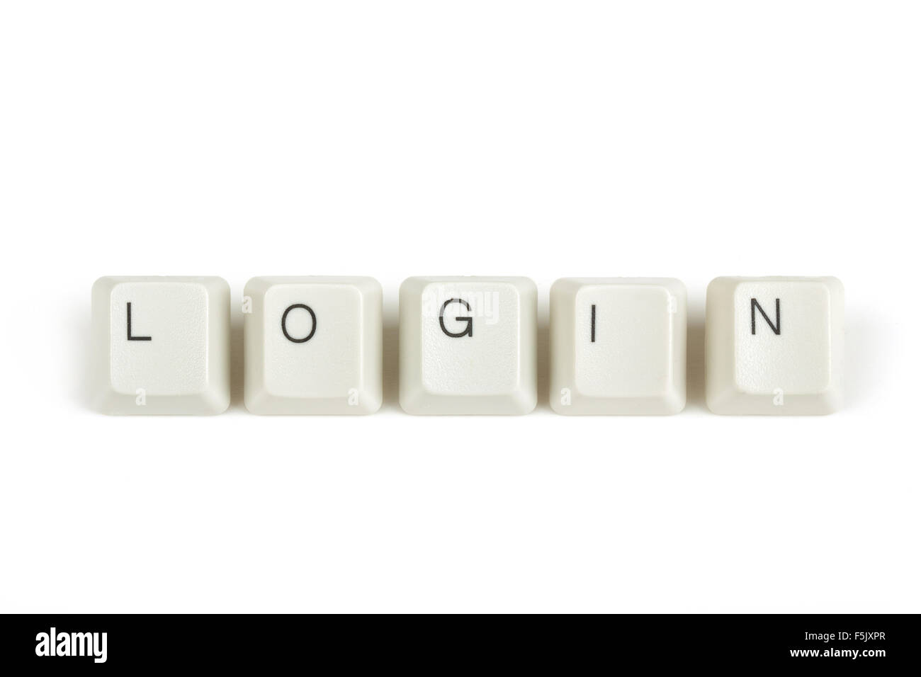 login text from scattered keyboard keys isolated on white background ...