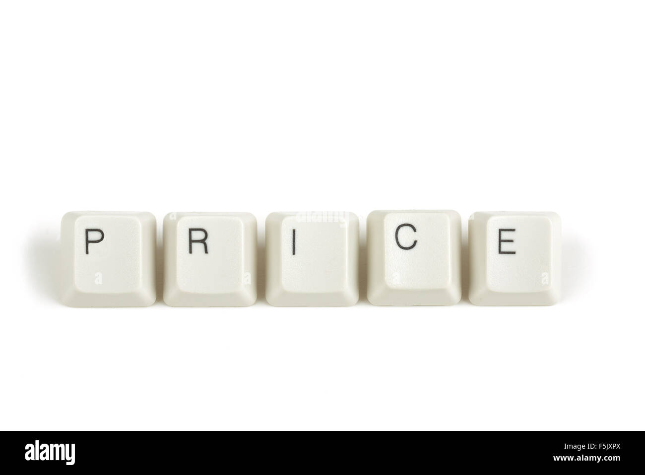 price text from scattered keyboard keys isolated on white background ...