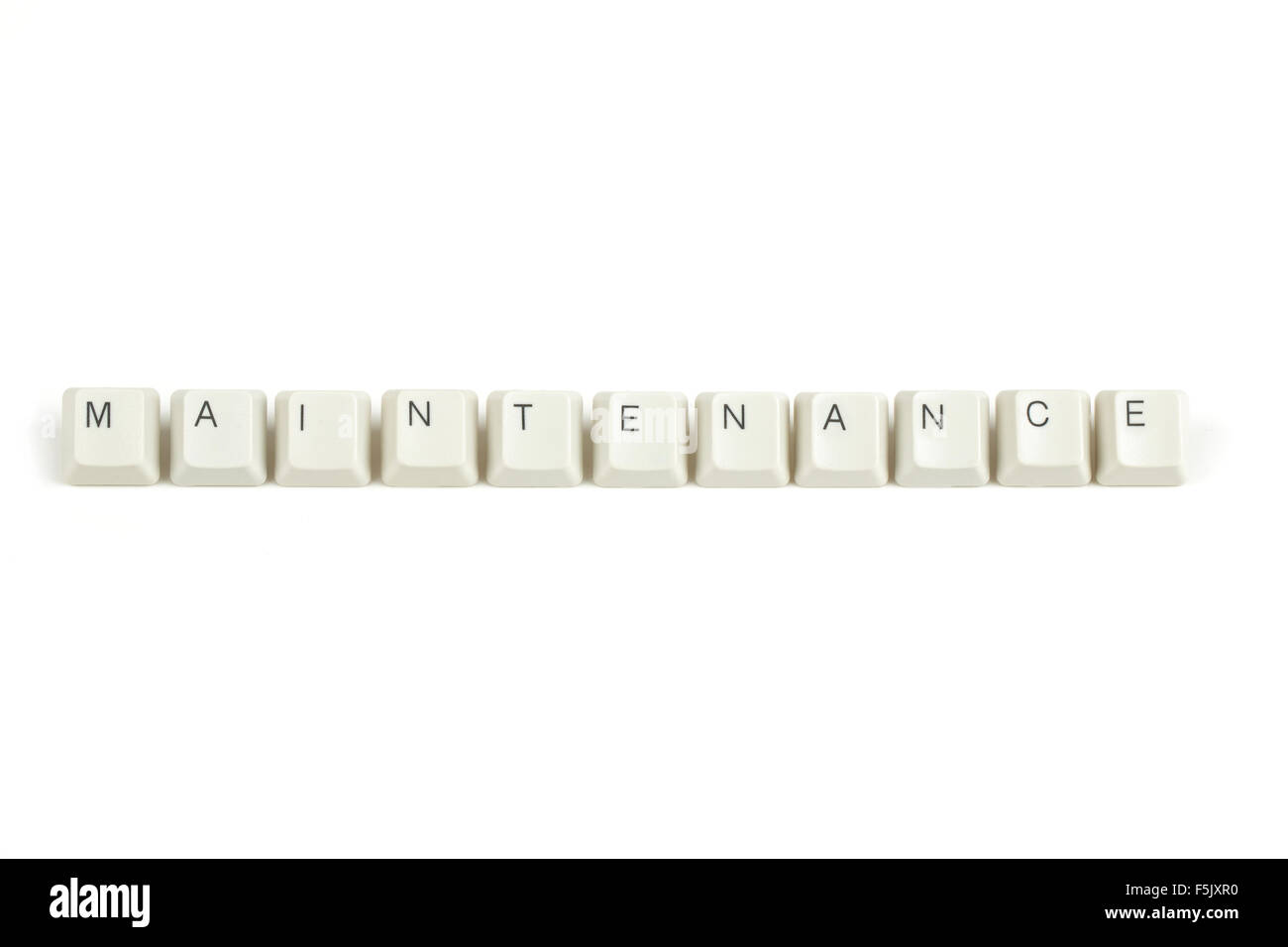 maintenance text from scattered keyboard keys isolated on white ...