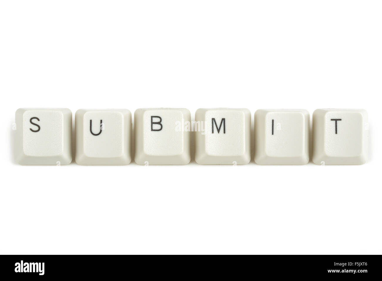 submit text from scattered keyboard keys isolated on white background ...