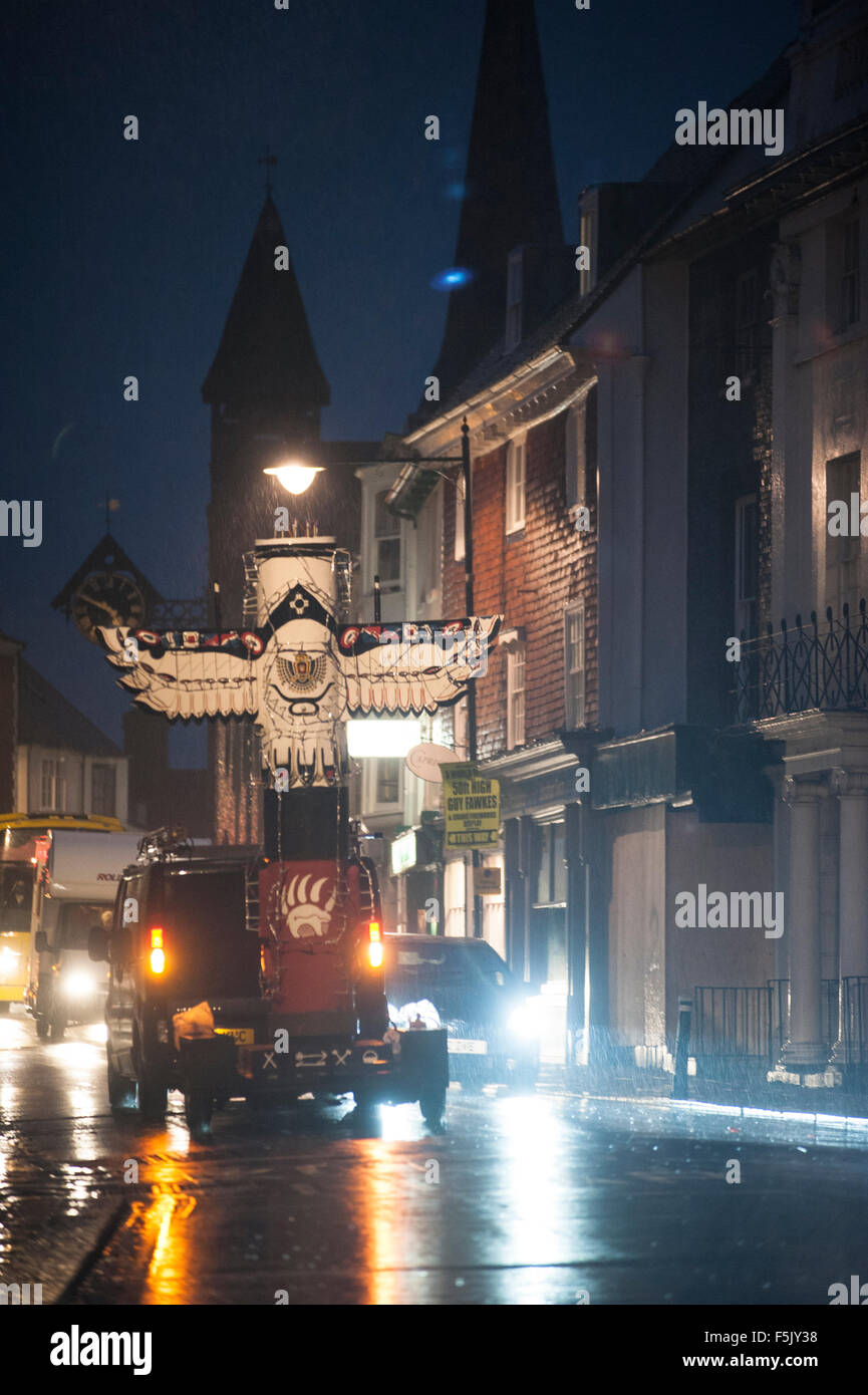 Lewes, UK. 5th November 2015. Lewes Bonfire Night Celebrations, early ...