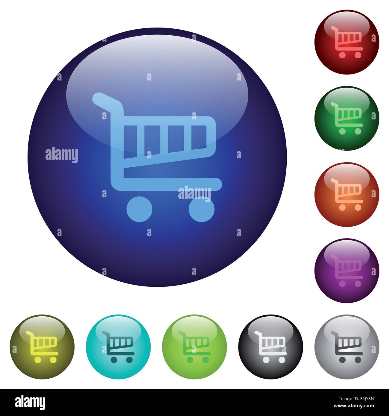 Set of color shopping cart glass web buttons. Arranged layer structure Stock Vector Image & Art ...