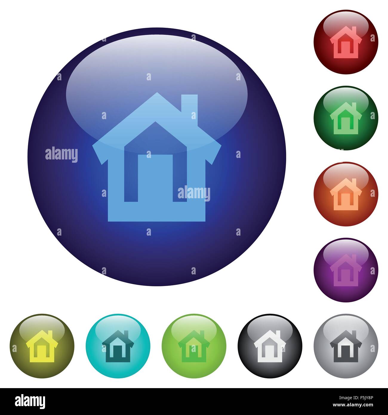 Set of color home glass web buttons. Arranged layer structure Stock Vector Image & Art - Alamy