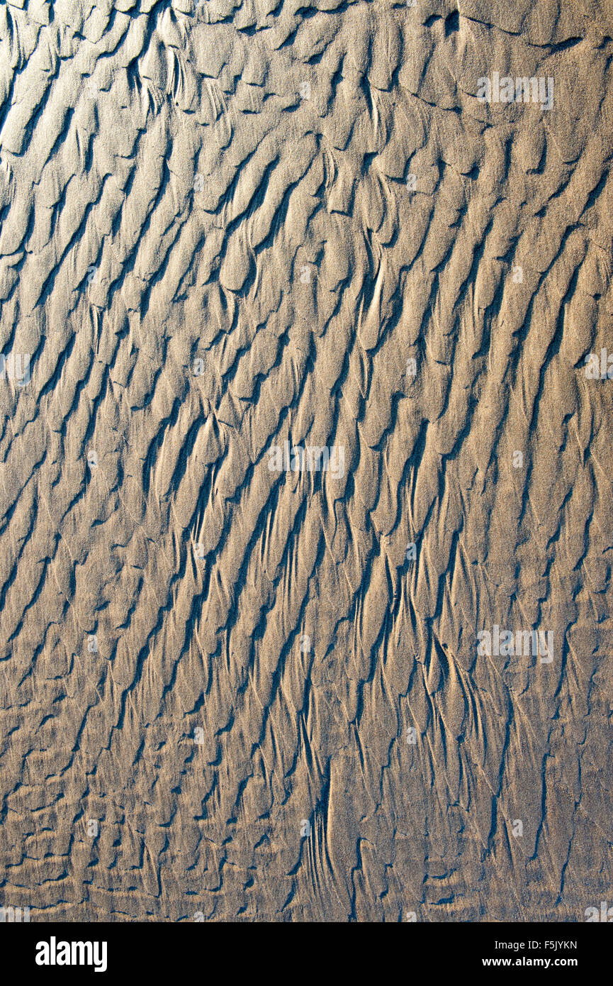 Water patterns on sand with shadows and morning light Stock Photo - Alamy