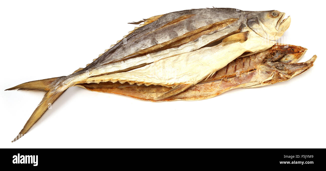 Dry tuna fish over white background Stock Photo - Alamy
