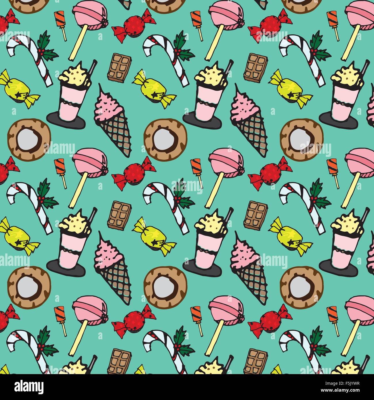 Cute candies seamless pattern Stock Vector Images - Alamy