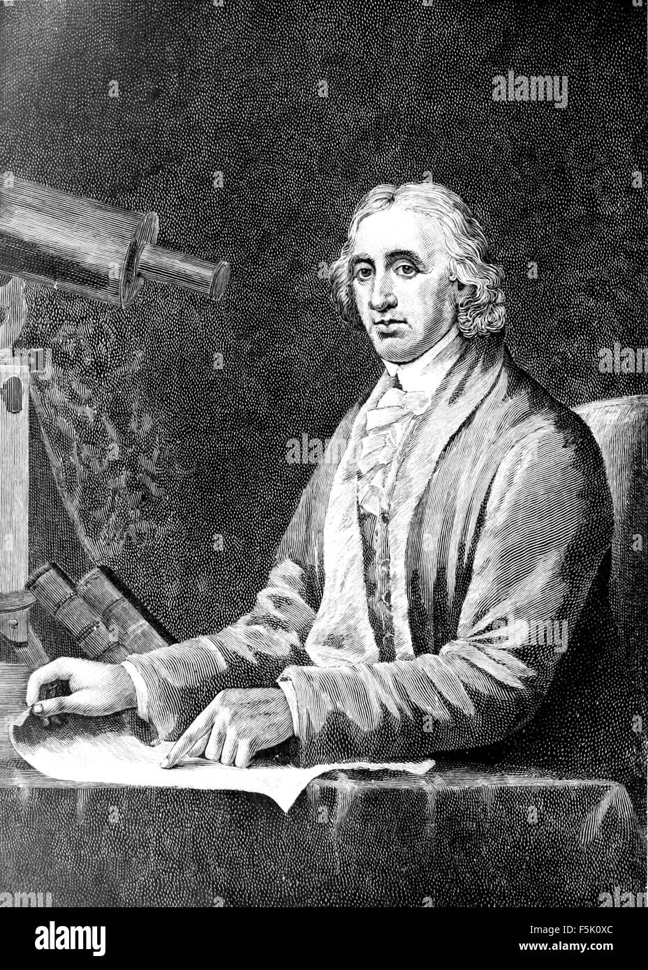 DAVID RITTENHOUSE (1732-1796) Engraving of the American astronomer and ...
