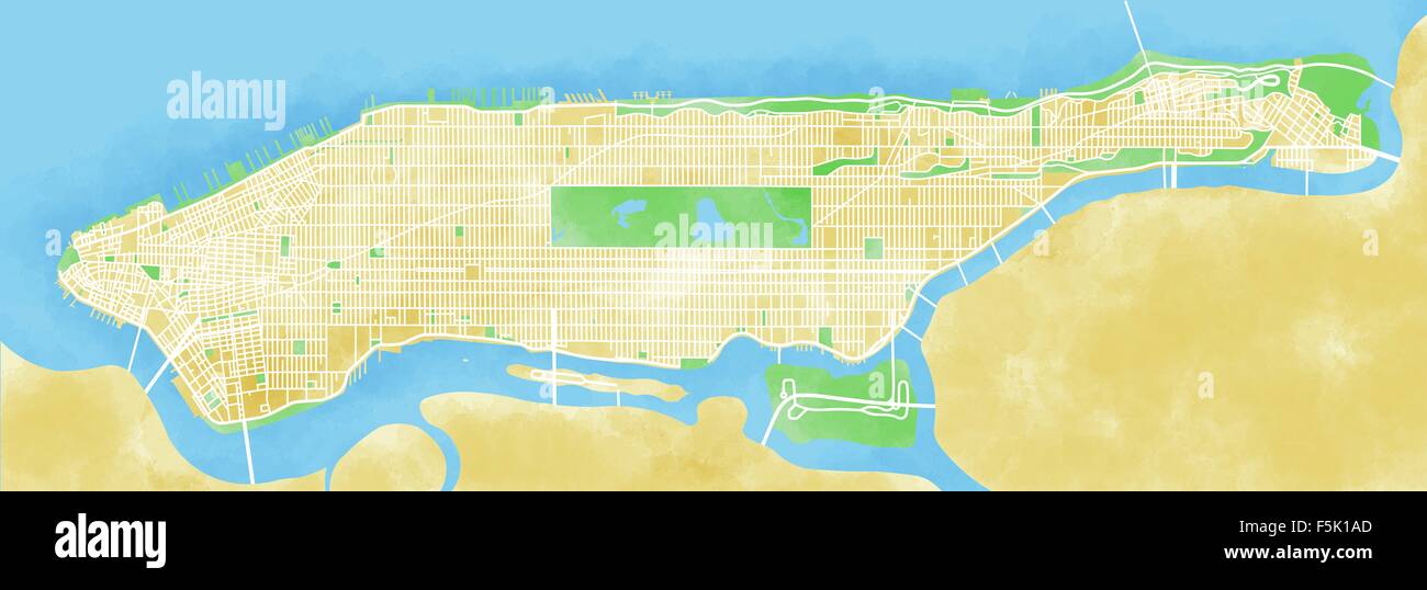 Manhattan island map hi-res stock photography and images - Alamy