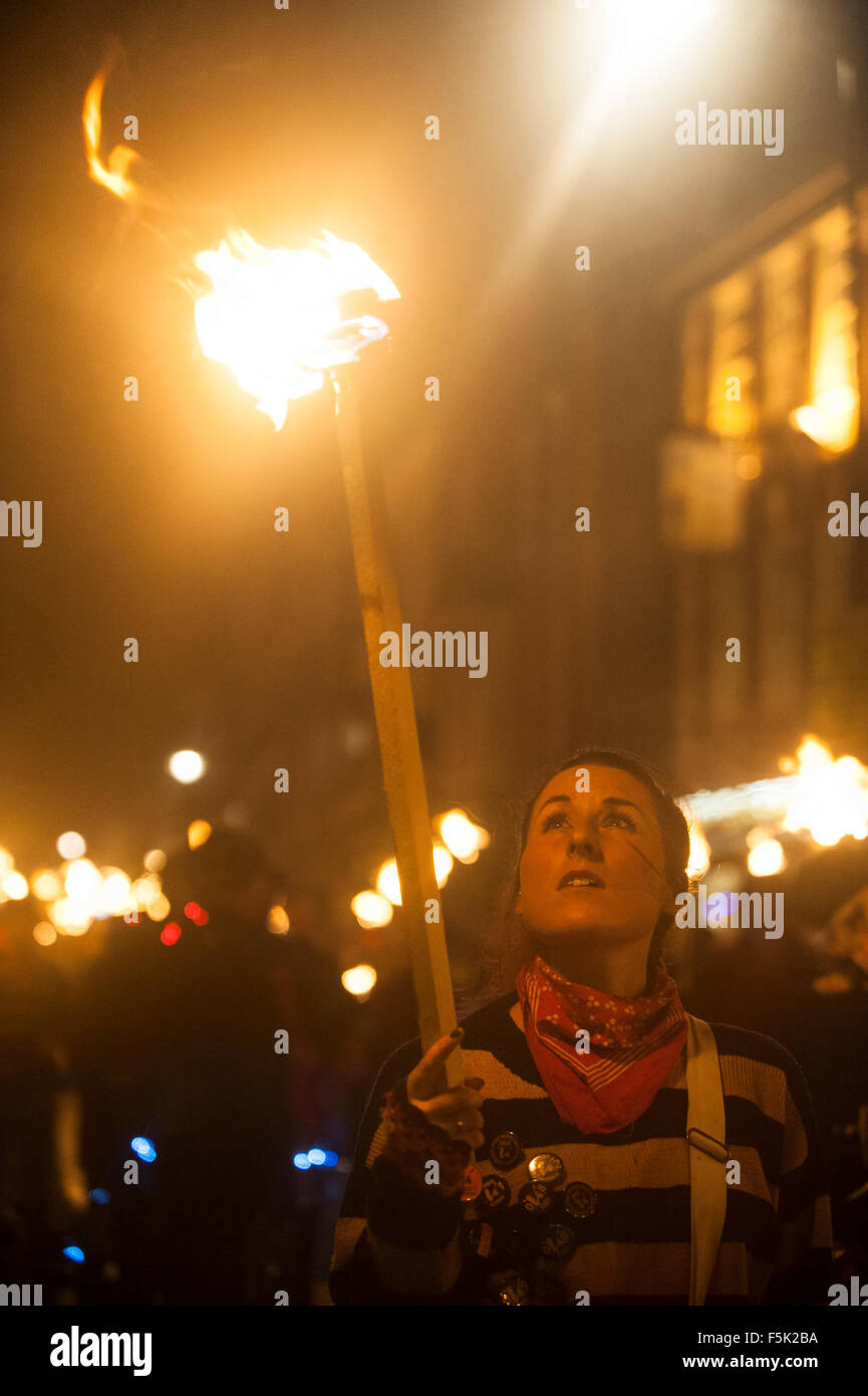 Lewes, UK. 5th November 2015. Lewes Bonfire Night Celebrations. The ...