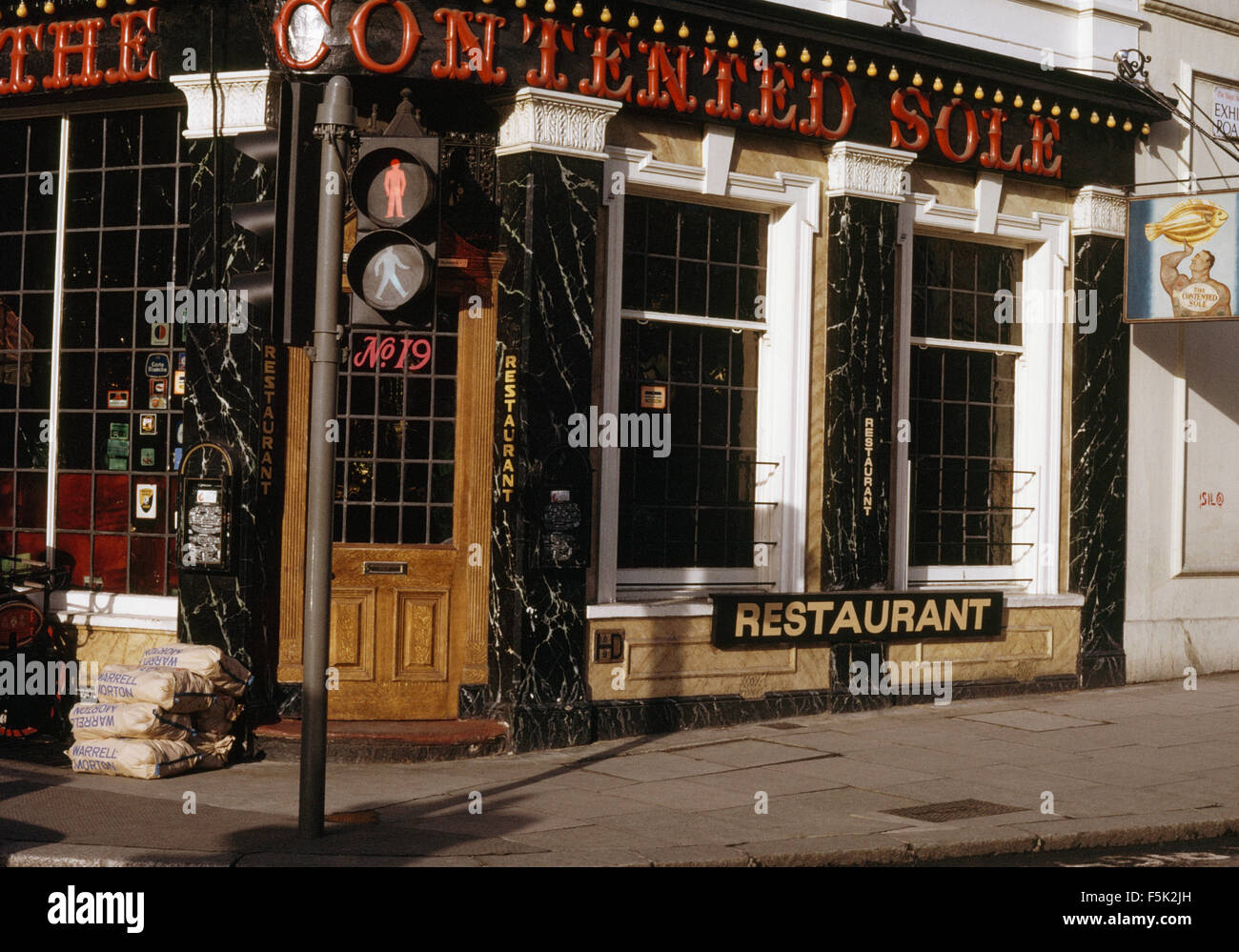 Exterior of The Contented Sole restaurant in the sixties Stock Photo ...
