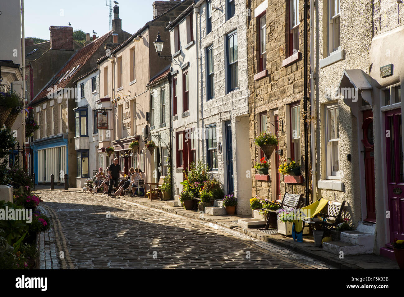 High Street, Staithes fishing and holiday village, North Yorkshire ...
