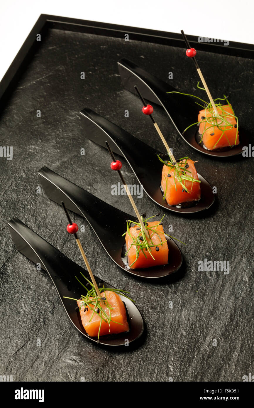 Nice food presentation. Salmon Stock Photo - Alamy