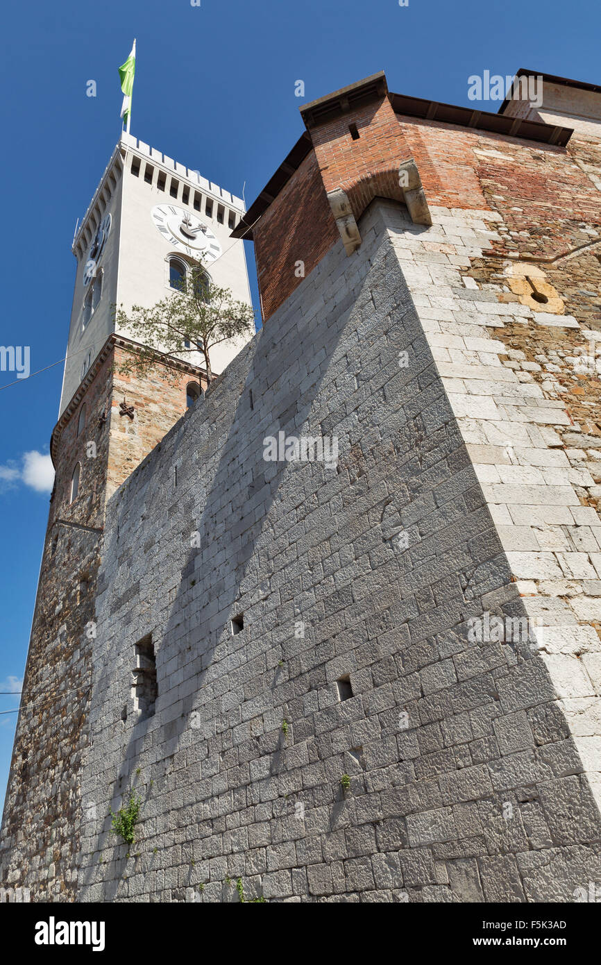 Ancient walls of Ljubljana castle, Slovenia Stock Photo - Alamy