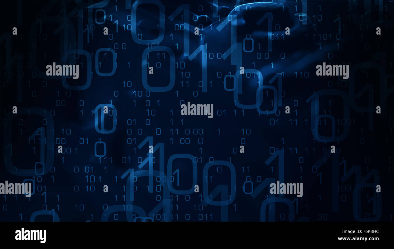 Dark binary code tech background Stock Photo - Alamy