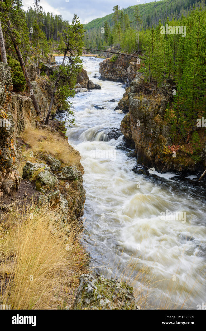 Firehole Canyon, Firehole River, Yellowstone National Park, Wyoming ...