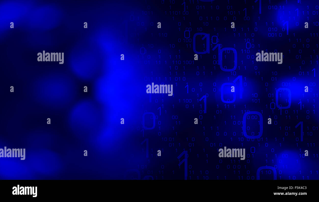 Technology dark blue background, abstract binary code Stock Photo - Alamy