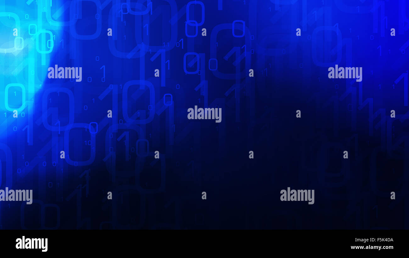Binary code abstract blue technology backdrop Stock Photo - Alamy