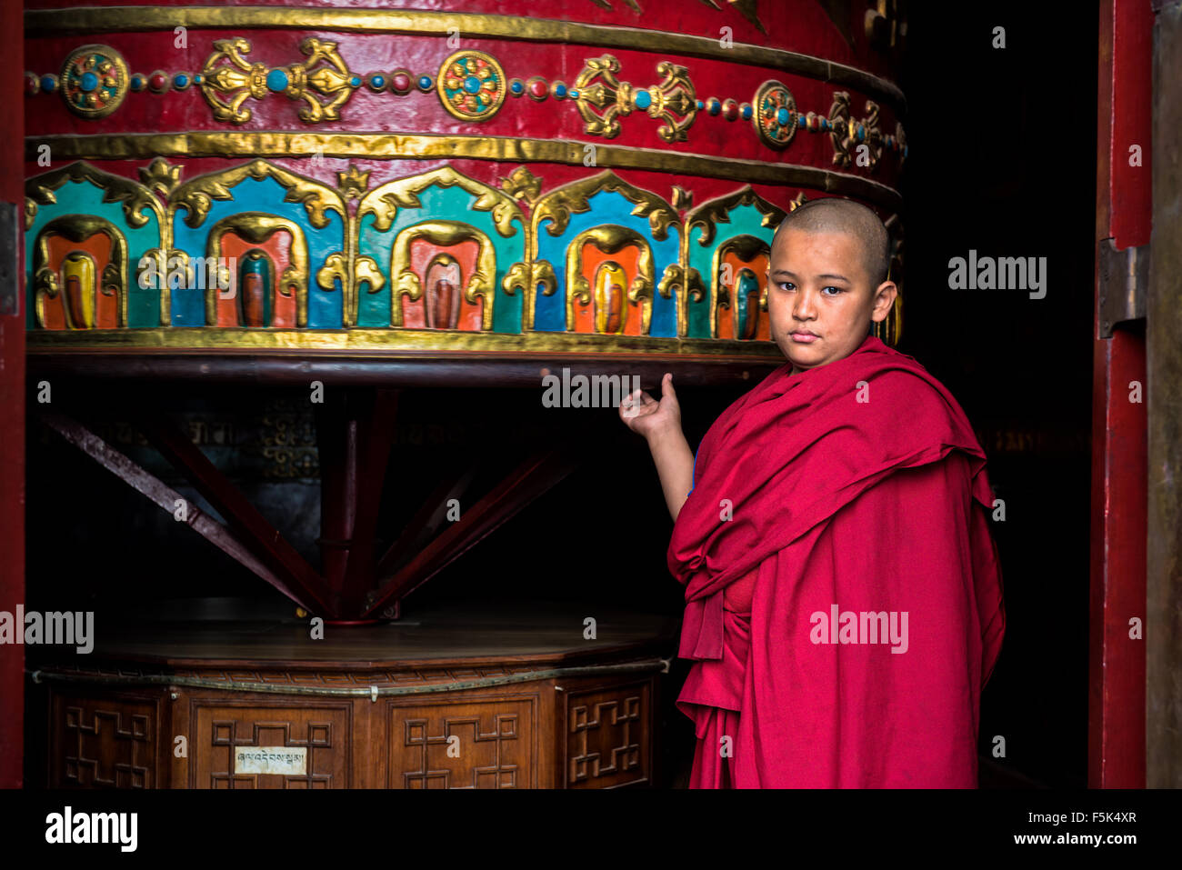 Childhood religion monk praying traditional culture hi-res stock ...