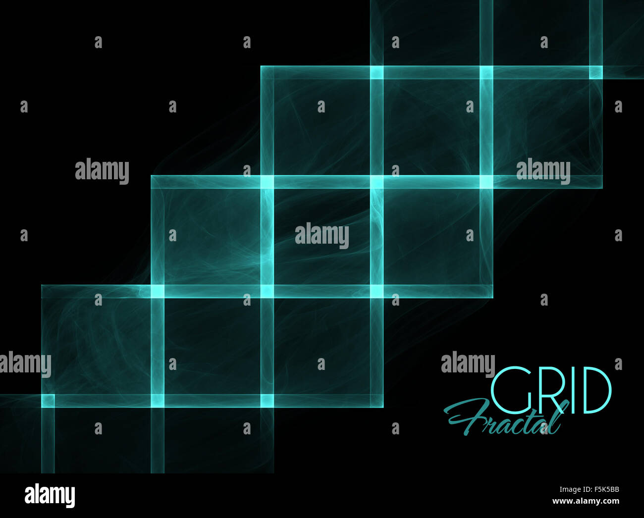 Matrix. Abstract glowing textured fractal grid on a black background ...