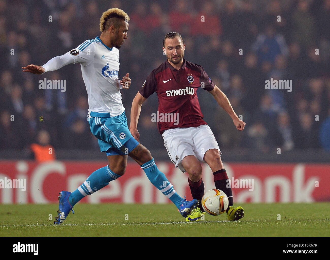 Prague, Czech Republic. 05th Nov, 2015. From left: Eric Maxim Choupo ...