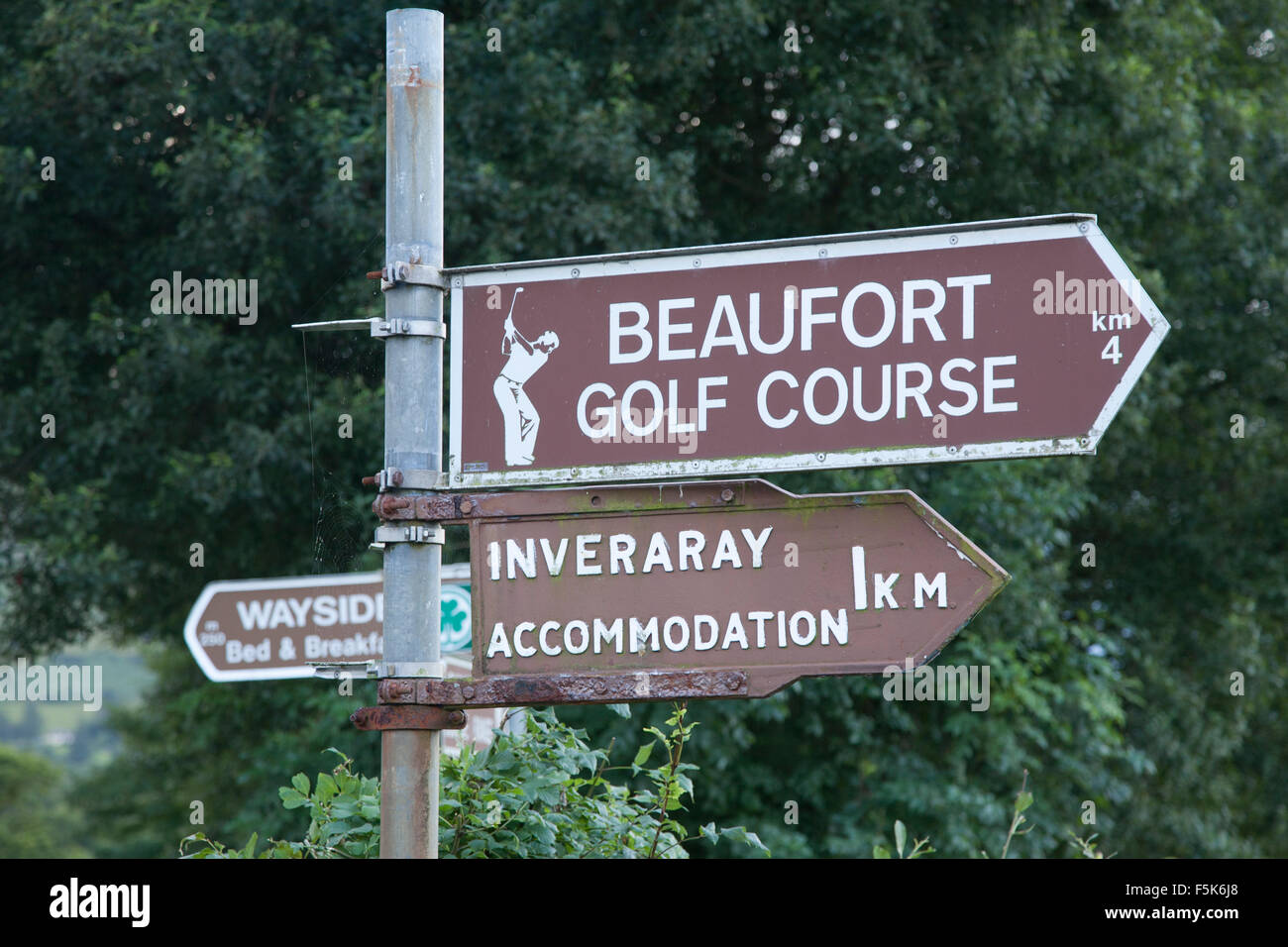 Beaufort Golf Course Sign, Killarney; County Kerry; Ireland Stock Photo ...