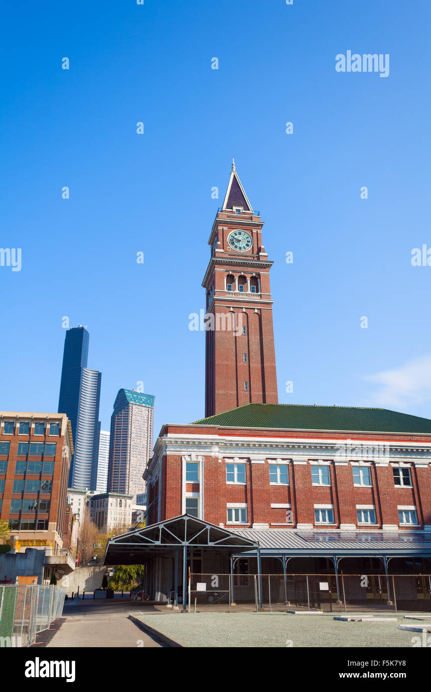 Seattle King Street Station with clock tower, USA Stock Photo - Alamy