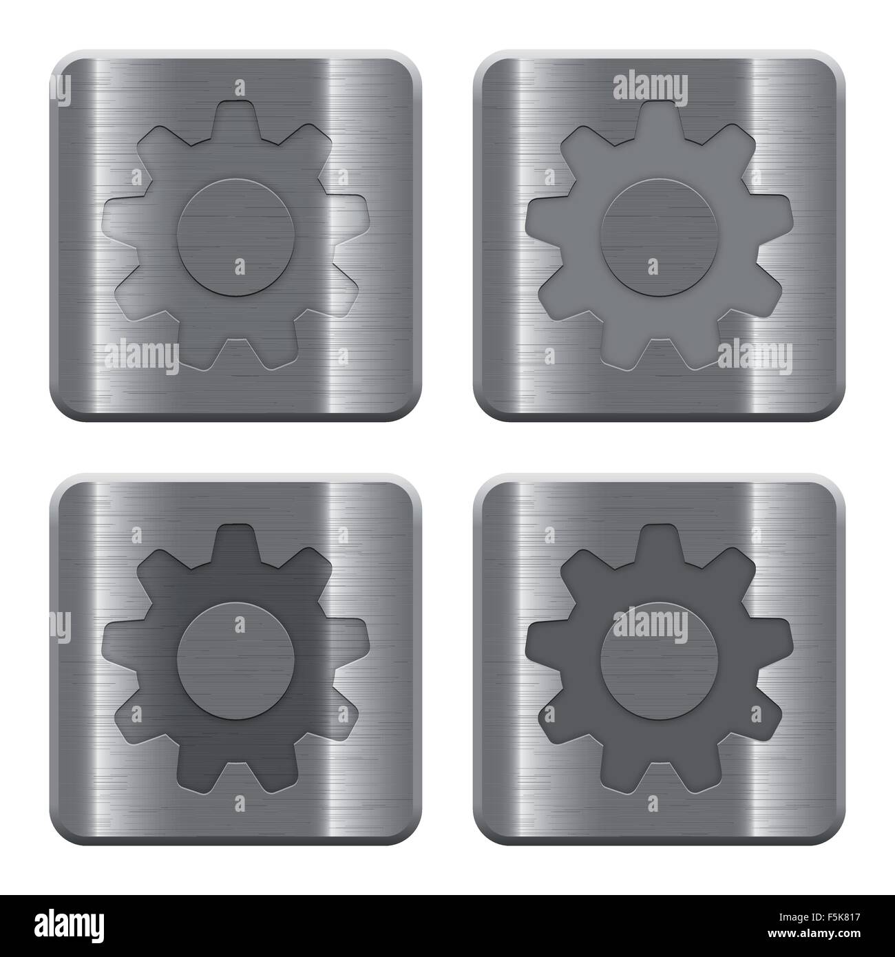 Set of Settings buttons vector in brushed metal style. Arranged layer ... Set of Settings buttons vector in brushed metal style. Arranged layer ...