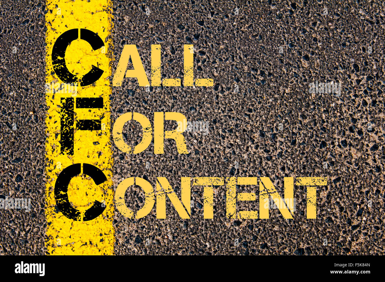 Concept image of Business Acronym CFC as CALL FOR CONTENT written over ...