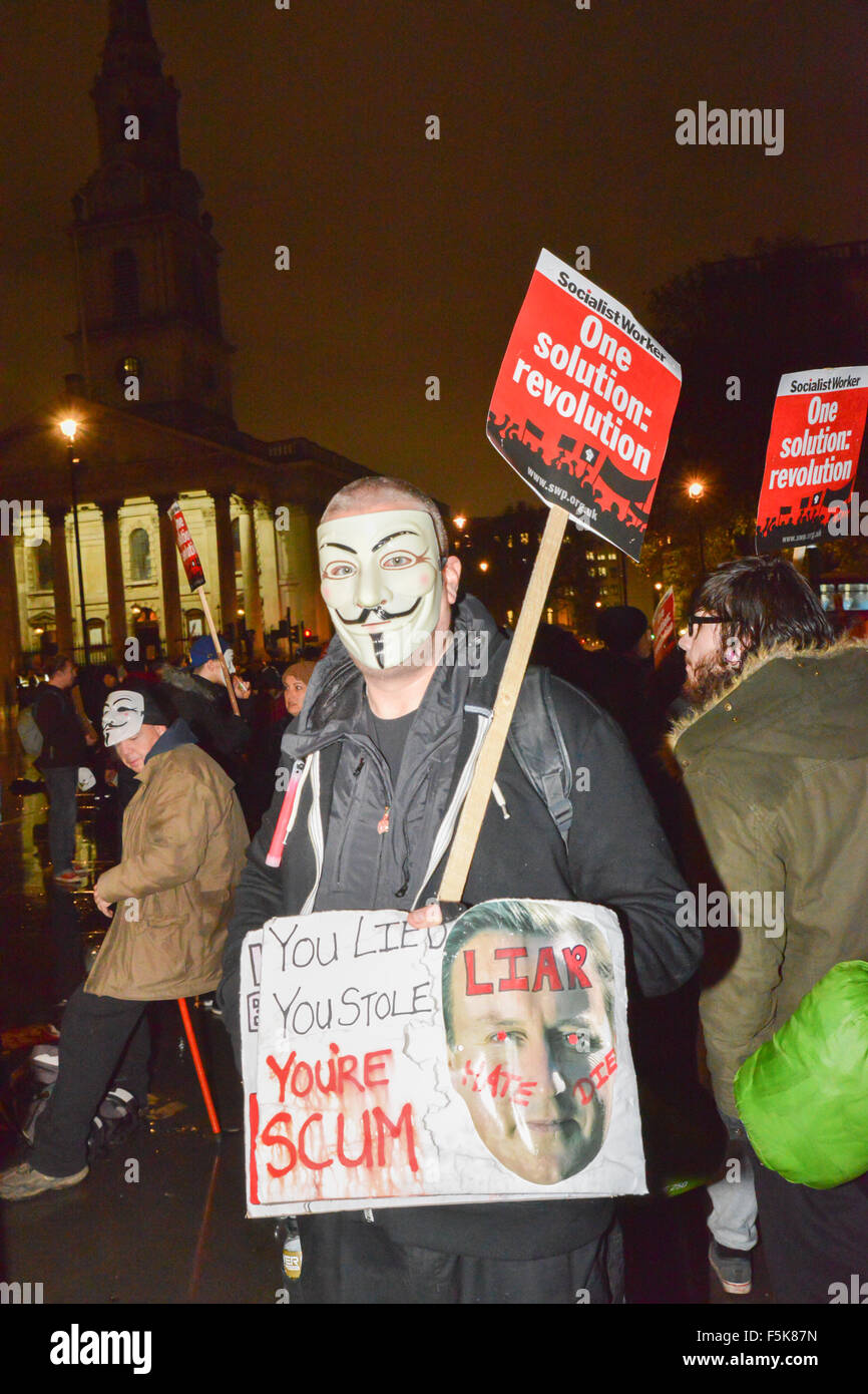 Westminster, London, UK 5th November 2015. Million Mask March ...