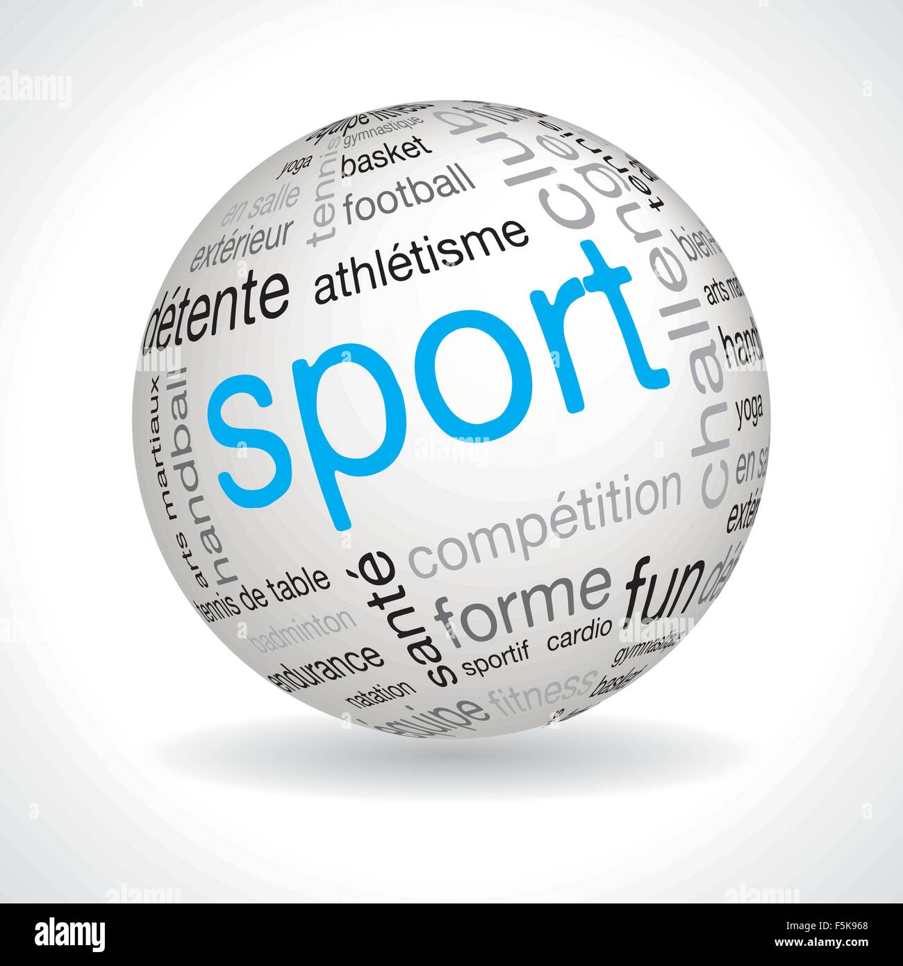French sport theme sphere with keywords full vector Stock Vector Image ...