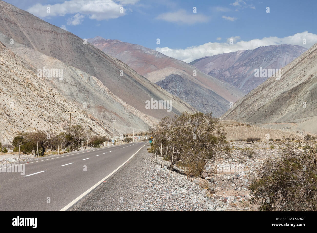 Country road route through andes from chile to argentina Stock Photo ...