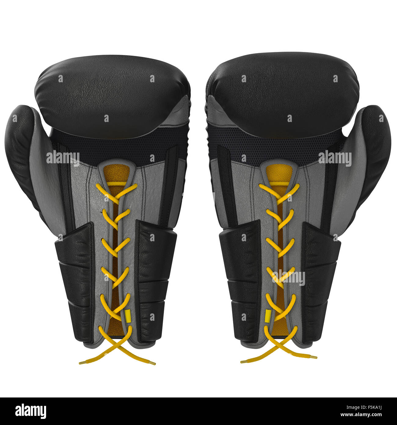 Leather boxing glove back view Stock Photo - Alamy