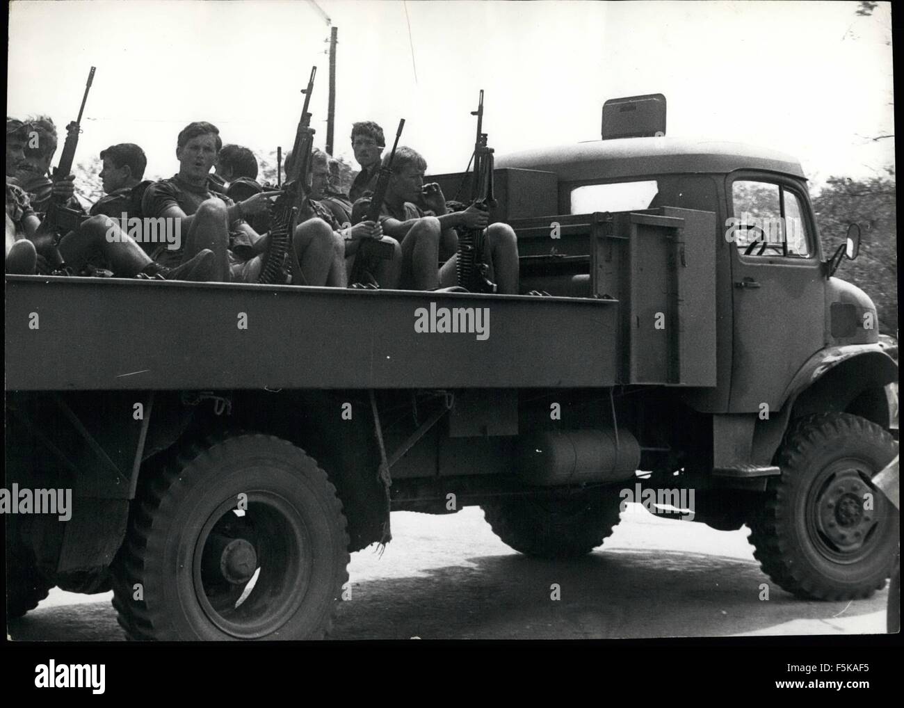 1968 - Rhodesia: White Rhodesian soldiers patrol against African ...
