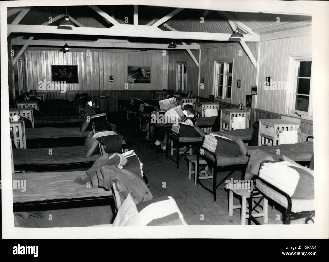 1968 - The interior of the Prisoners living quarters, showing three ...