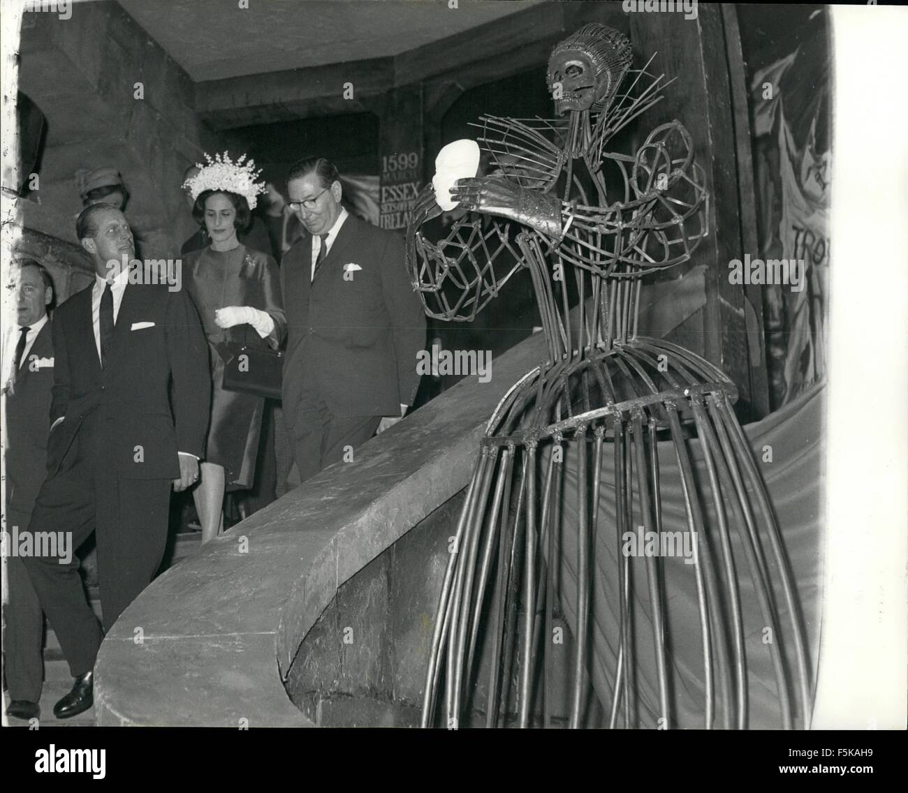 1968 - Duke at Shakespeare Exhibition The Duke of Edinburgh looks at a ...