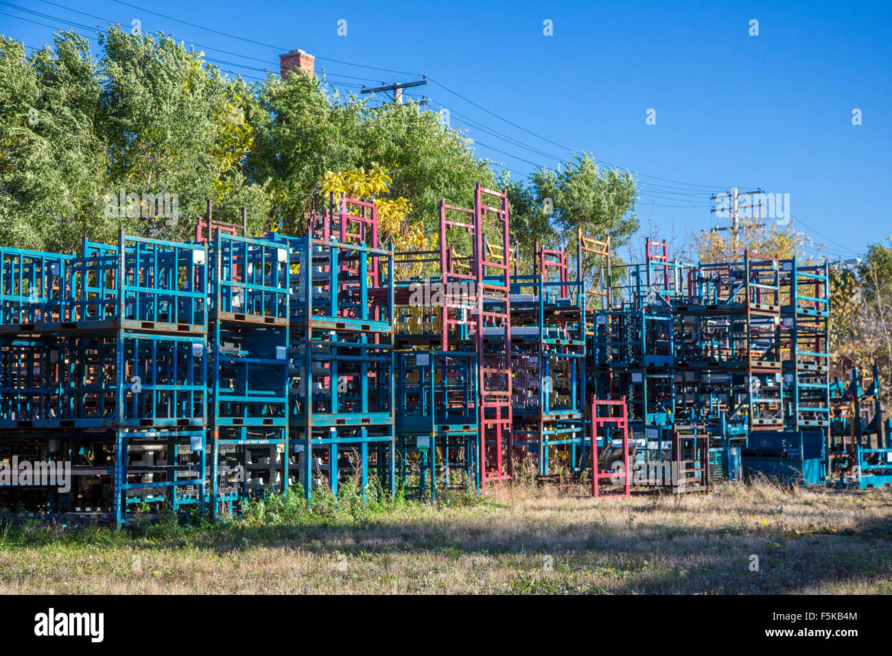 Detroit, Michigan - Shipping racks for auto parts abandoned on the site ...