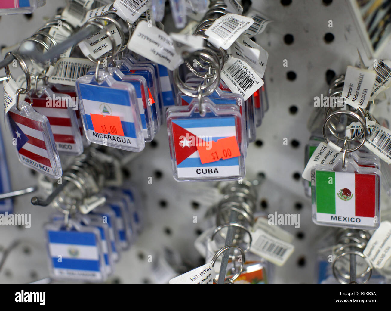 Miami, Florida, USA. 11th Jan, 2011. Cuban and Latin American flag key ...