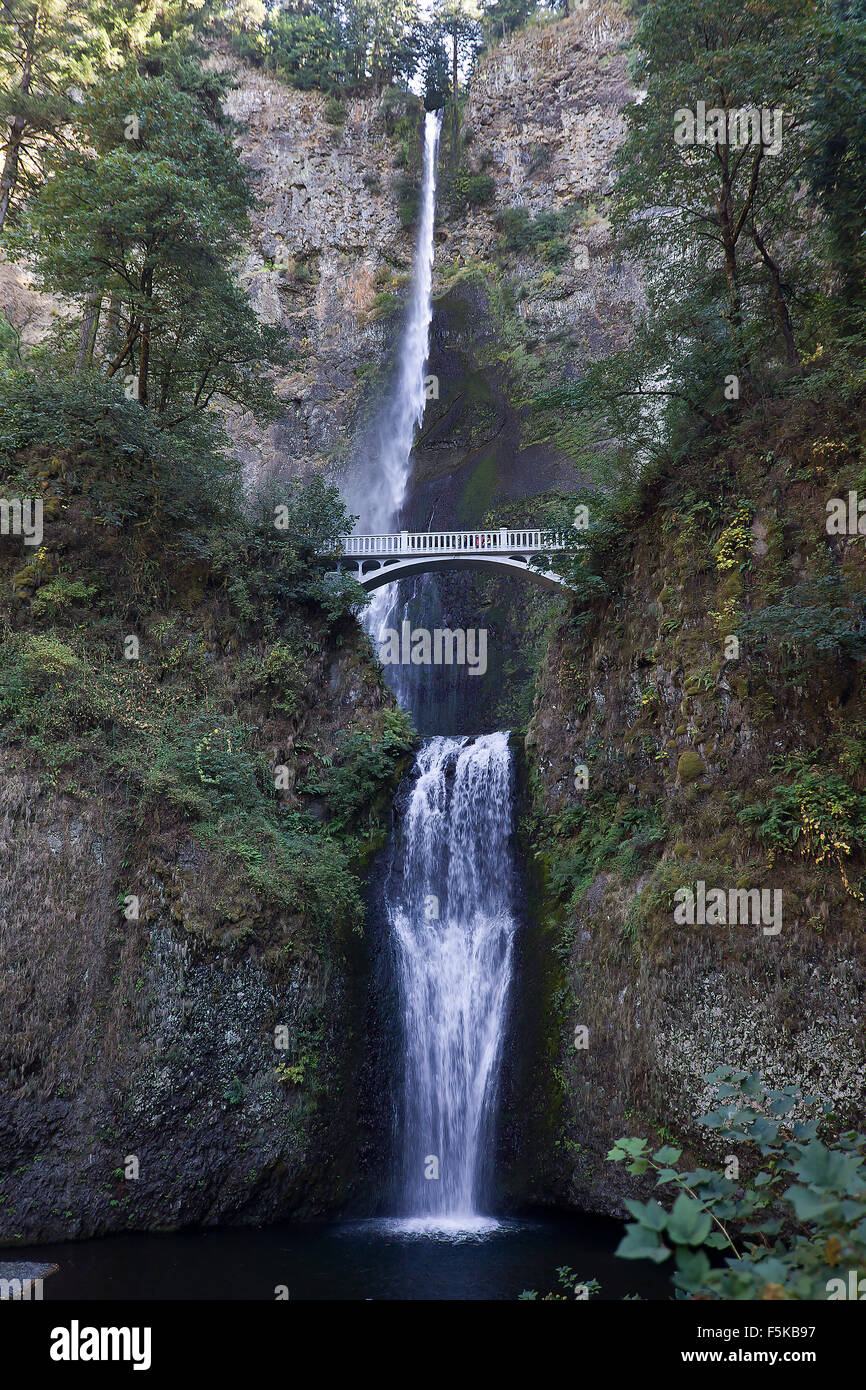 Multnomah Falls in Oregon near Portland is a picturesque waterfall in ...