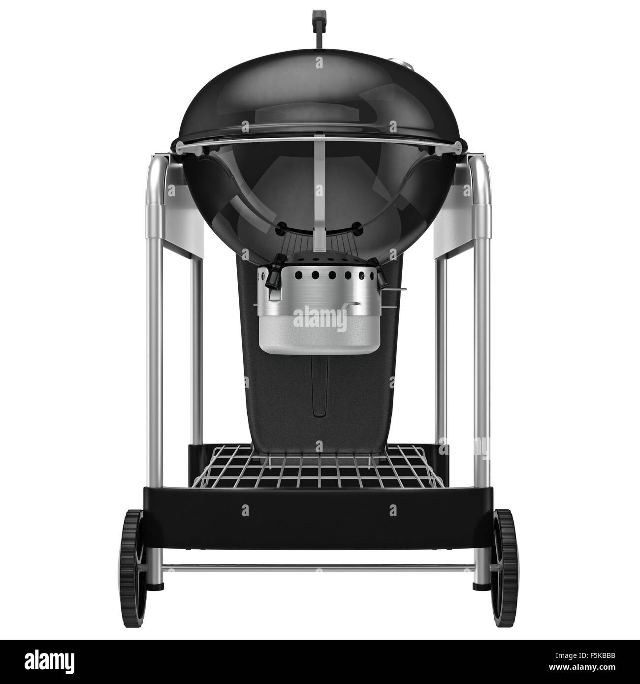 Grill with a system regulation and collection of ash, back view Stock ...