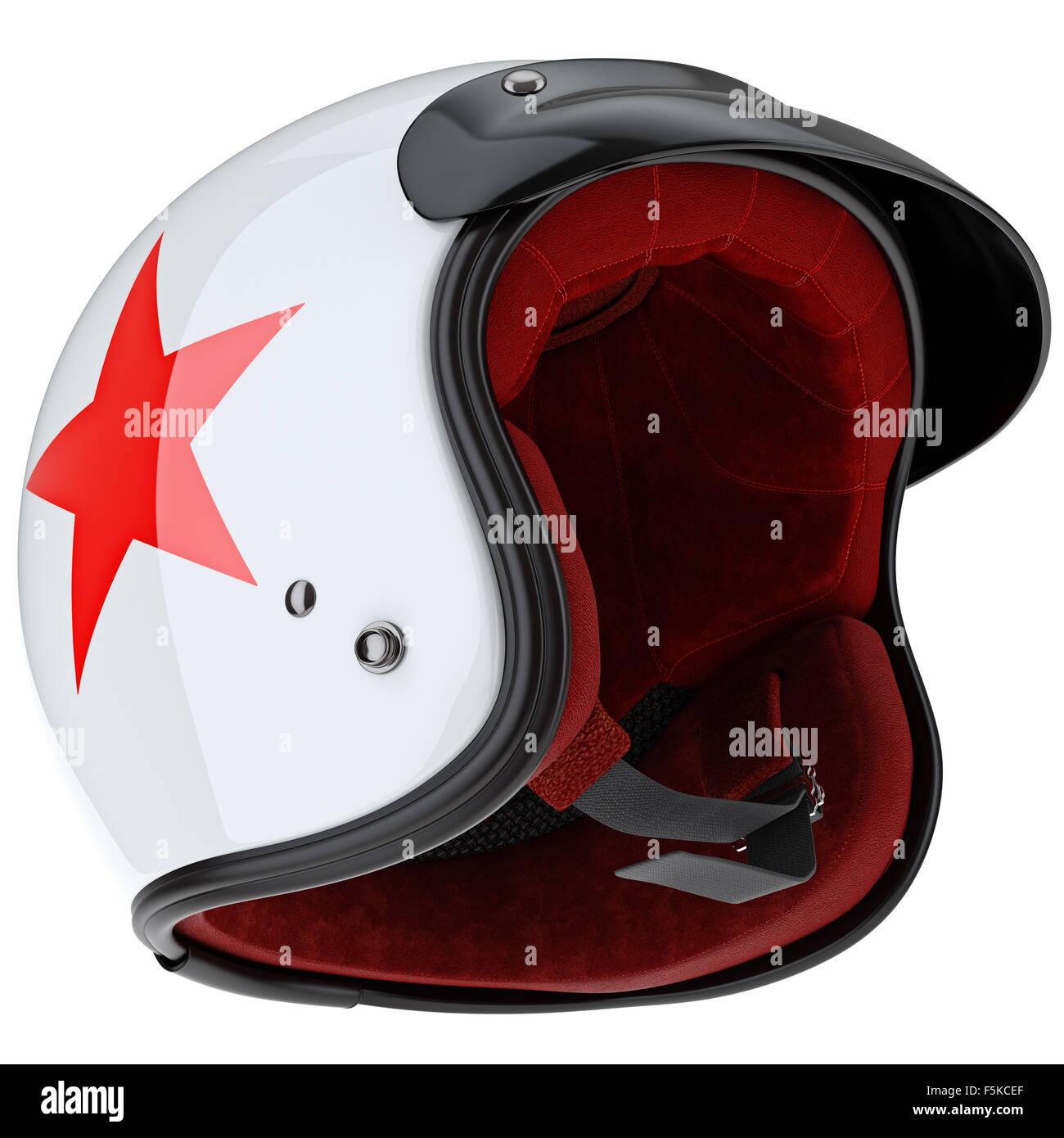 Protective sports helmet with red velvet filling Stock Photo - Alamy