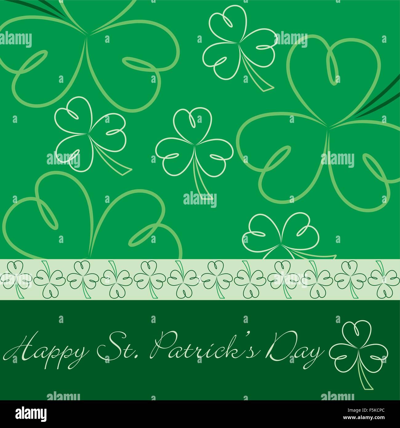 Happy St. Patrick's Day shamrock card in vector format Stock Vector ...