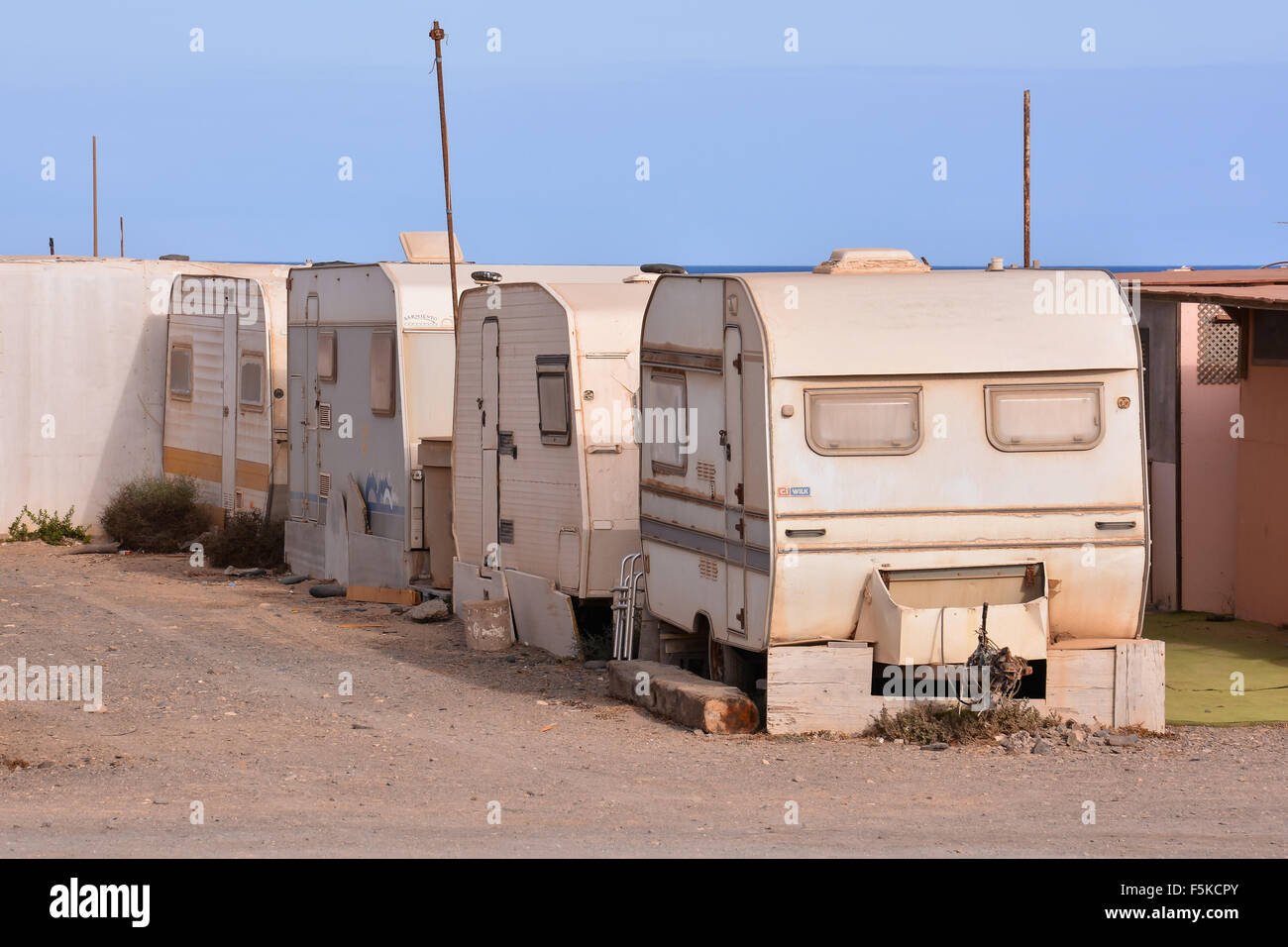 Caravan Park in the Desert Stock Photo - Alamy