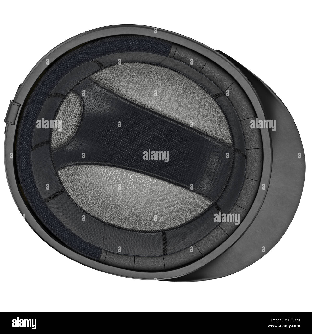 Internal filling of the leather motorcycle helmet, bottom view Stock ...