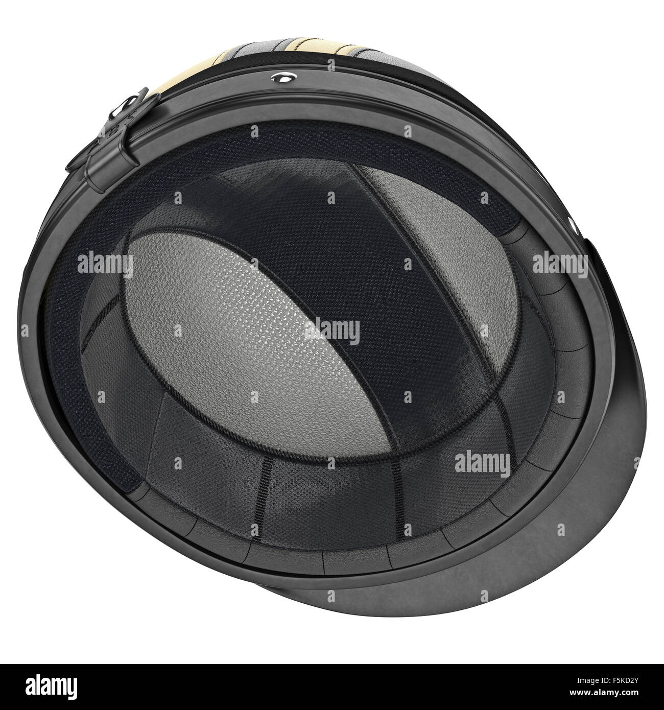 Inner stripe leather motorcycle helmet, bottom view Stock Photo - Alamy