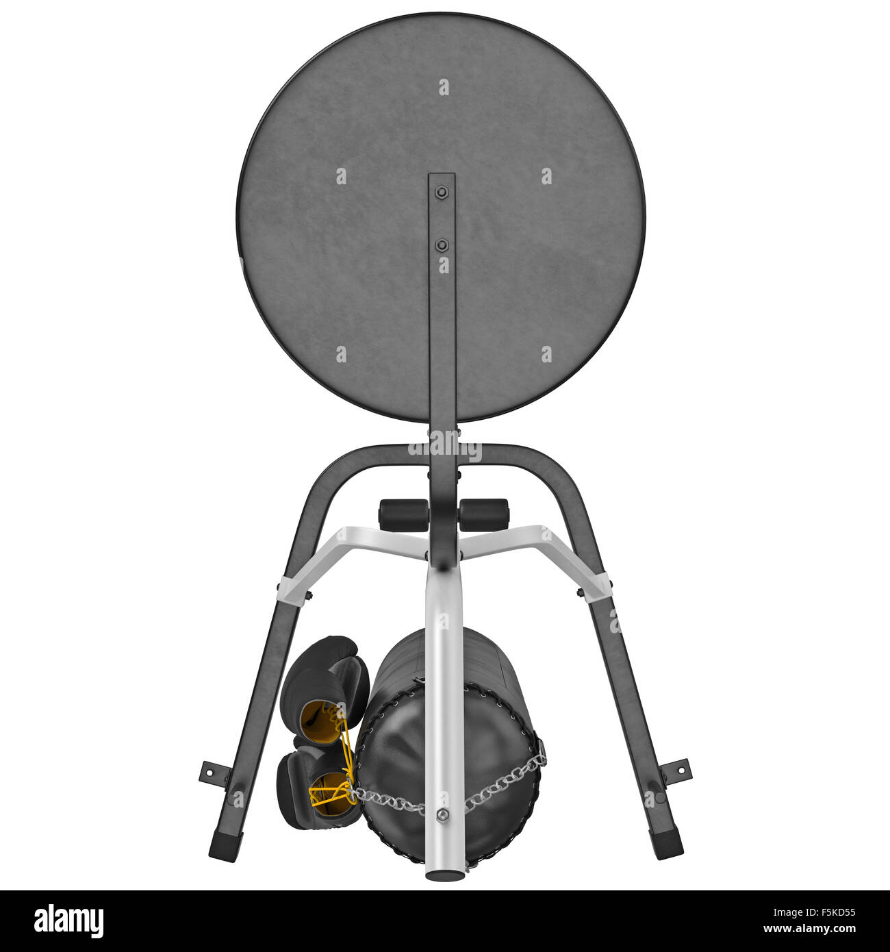 Boxing stand with punching bag, top view Stock Photo - Alamy