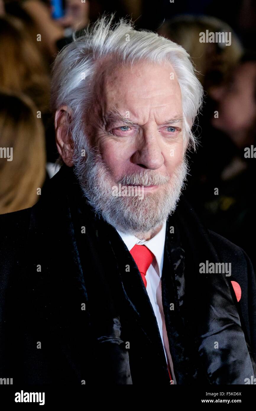 Donald Sutherland attends the UK Premiere of The Hunger Games ...