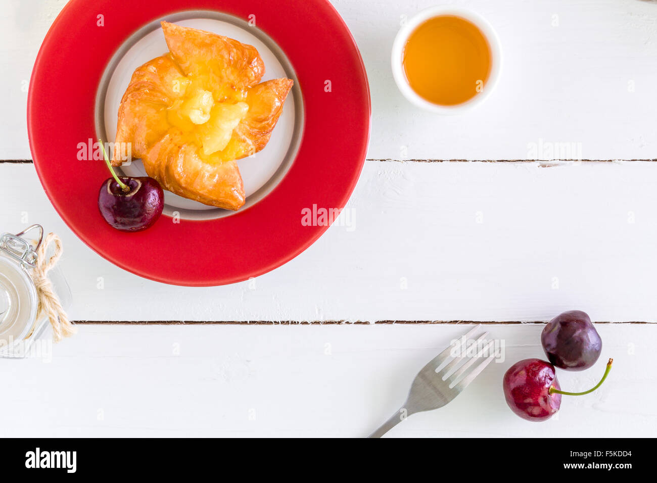Fruit pastry pie for relaxing Tea break Stock Photo - Alamy