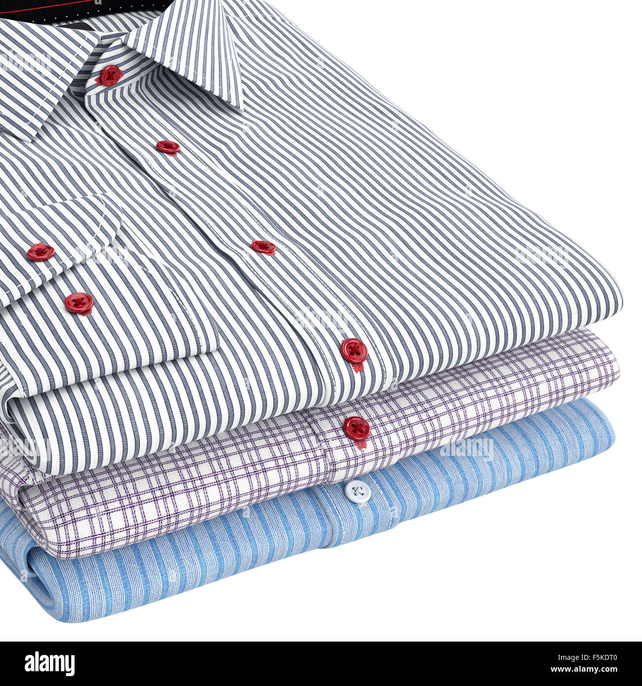 Classic men's shirts folded, zoomed view Stock Photo - Alamy