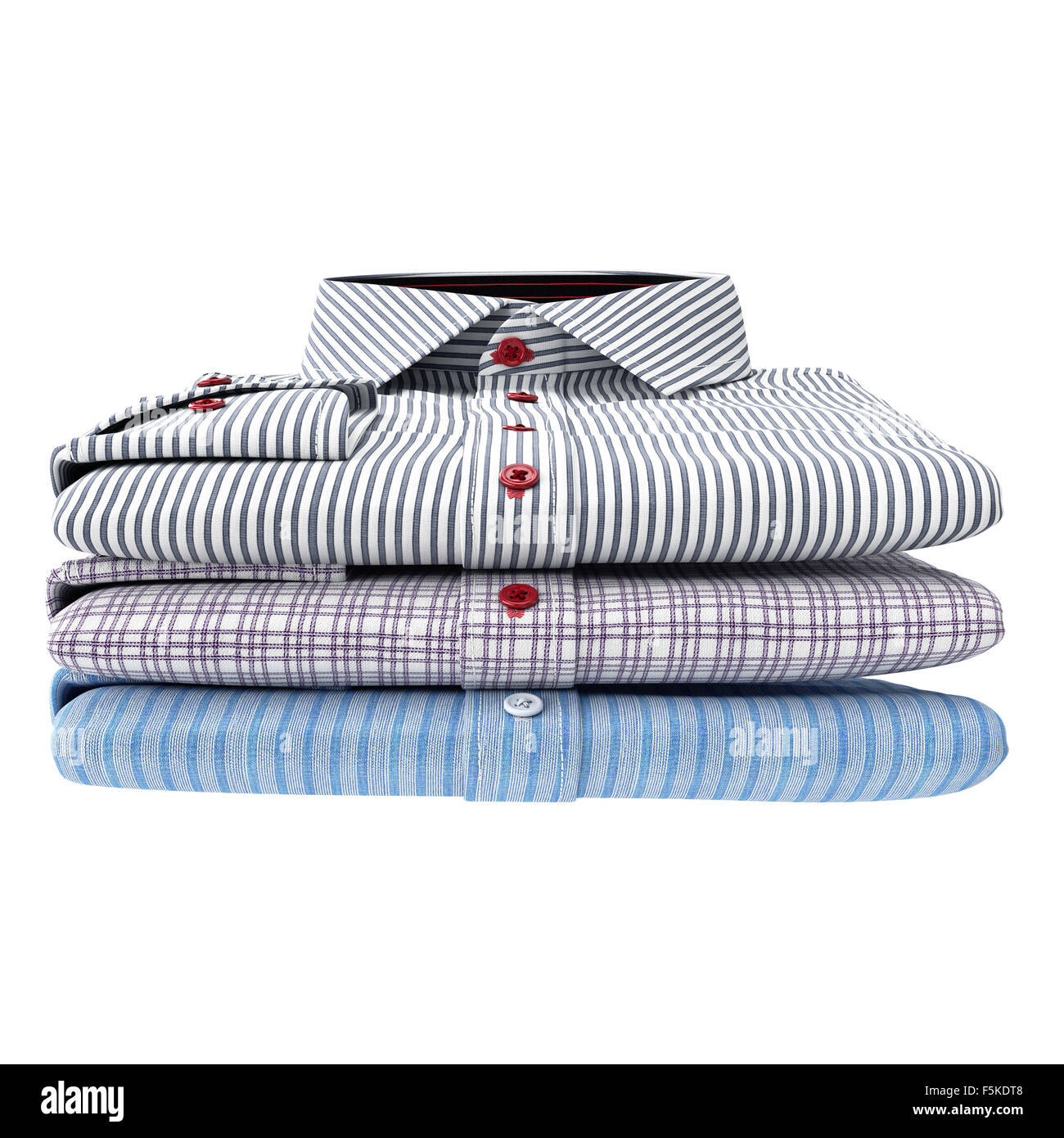 Stack of classic men's shirts, front view Stock Photo - Alamy